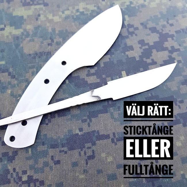 Välj rätt Knivblad: sticktånge vs fulltånge - Läs mer hos Knivmaterial.se